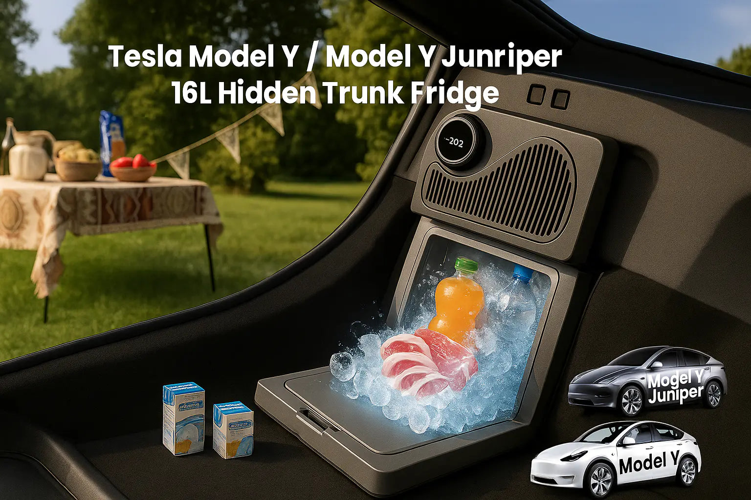 Hidden Tesla Model Y Trunk Fridge – Juniper Cooler by Tesstudio®