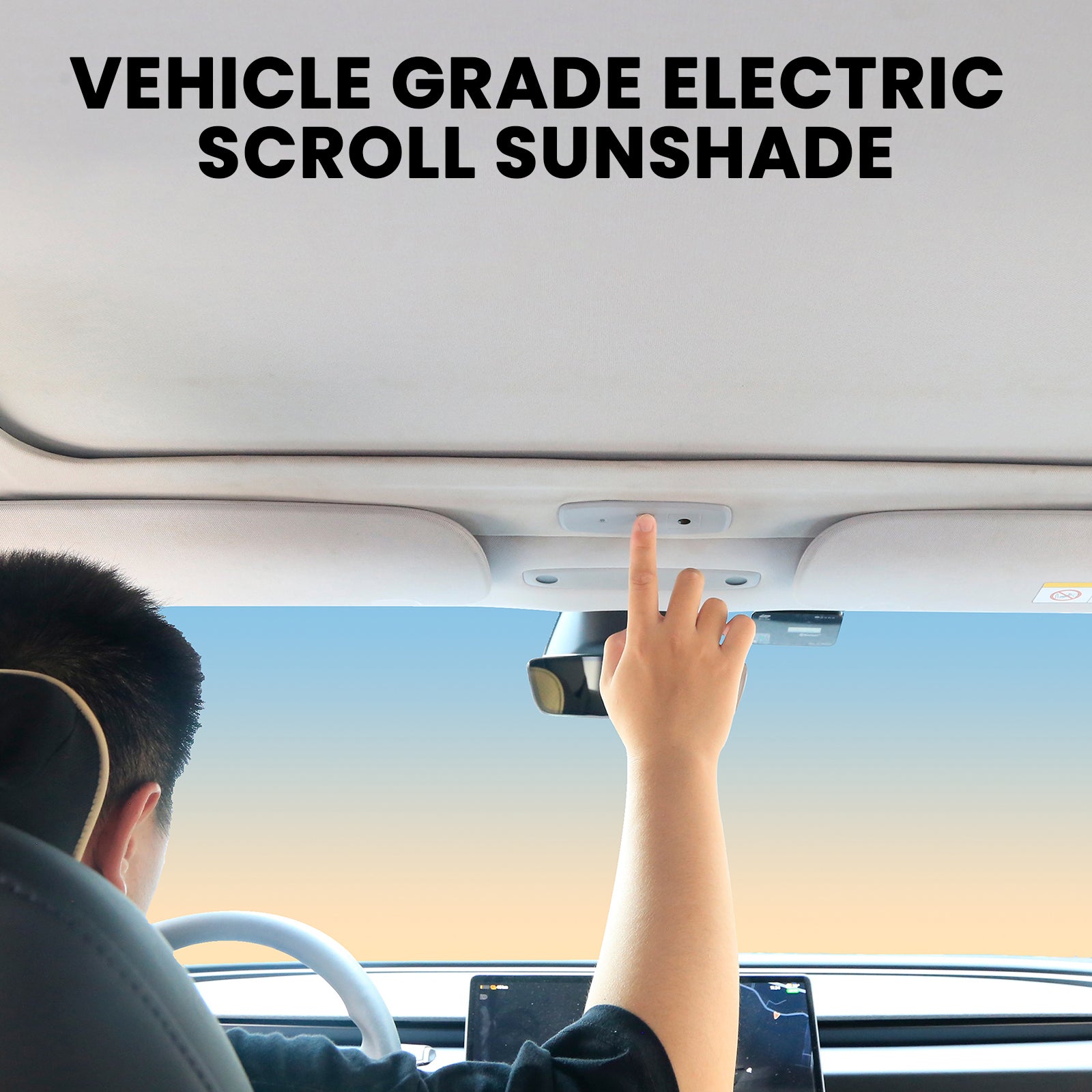 Power Sunshade Voice & Gesture Controlled Electric Sun Shade For Tesla