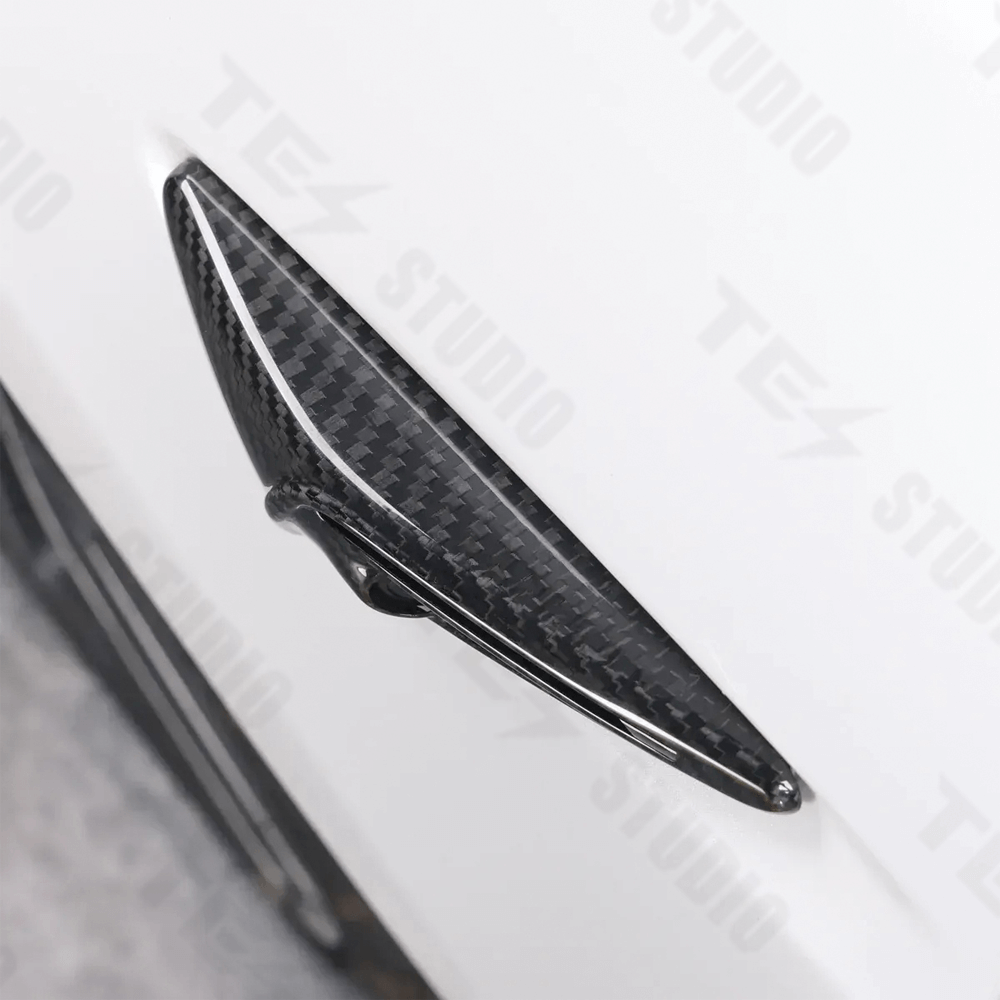 Carbon Fiber Leaf Camera Full Coverage Sticker Kit For Tesla Model Y J