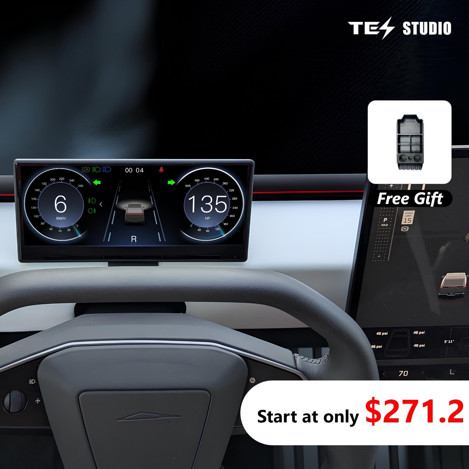 Tesla Cybertruck Accessories Carplay Instrument Dashboard Screen ...