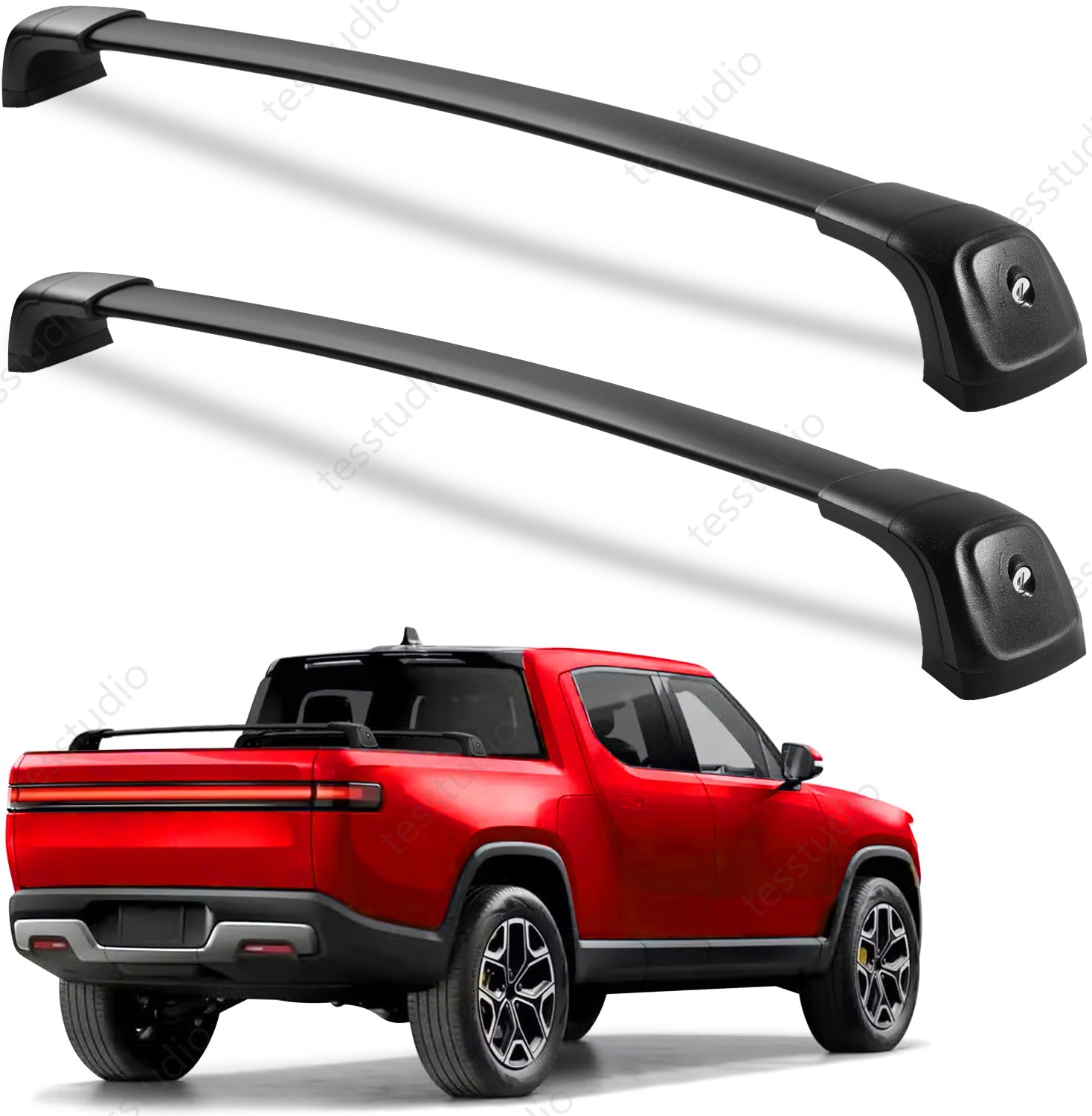 Lockable Roof Rack Cross Bars for Rivian R1T Truck
