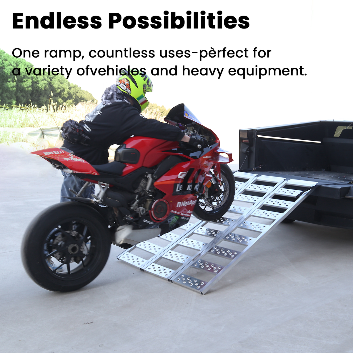 Aluminum Tri-Fold Loading Ramps for Tesla Cybertruck | Portable Heavy-Duty