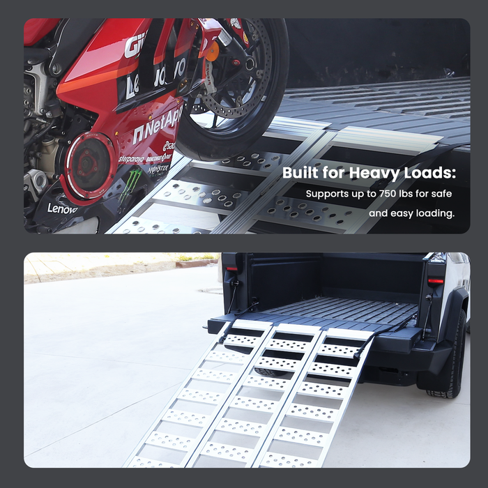 Aluminum Tri-Fold Loading Ramps for Tesla Cybertruck | Portable Heavy-Duty