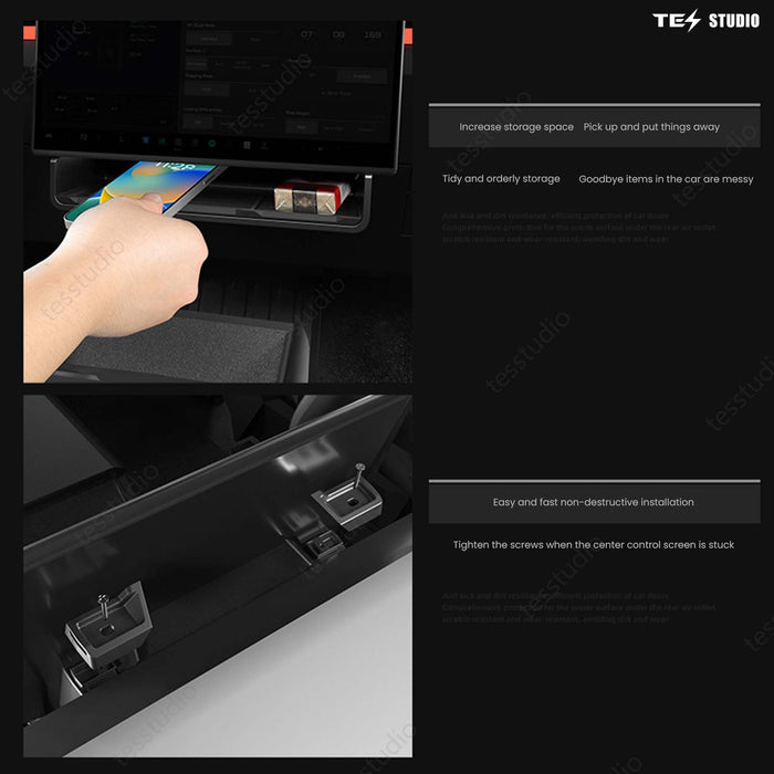 Tesla Cybertruck Under Screen Storage Organizer Storage Boxes Under ...