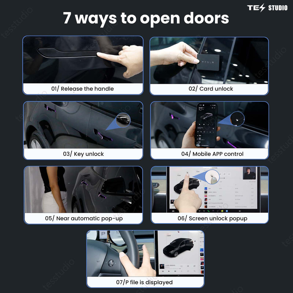 Tesla Model 3/Y/ 3 Highland Model Y Juniper Auto Door Handles With ...