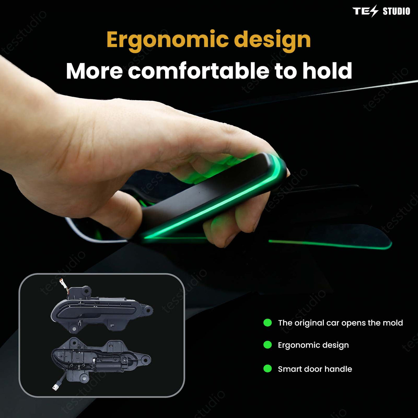 Auto Door Handles with Colorful LED Lights for Tesla Model 3/Y