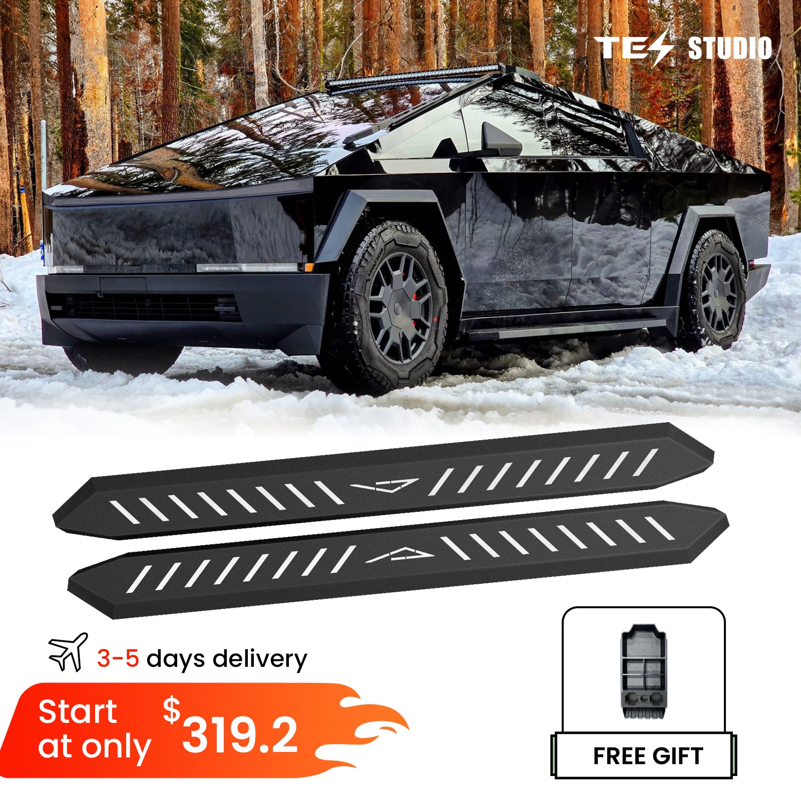 Tesla Cybertruck Exterior Accessories Running Boards Side Steps ...