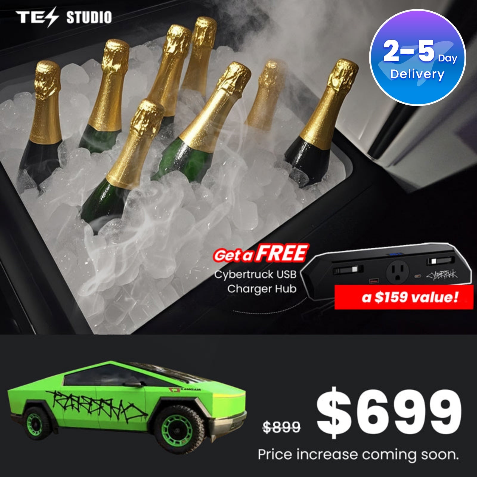 Cooler Fridge 18L Center Console Floor Refrigerator For Tesla Cybertru