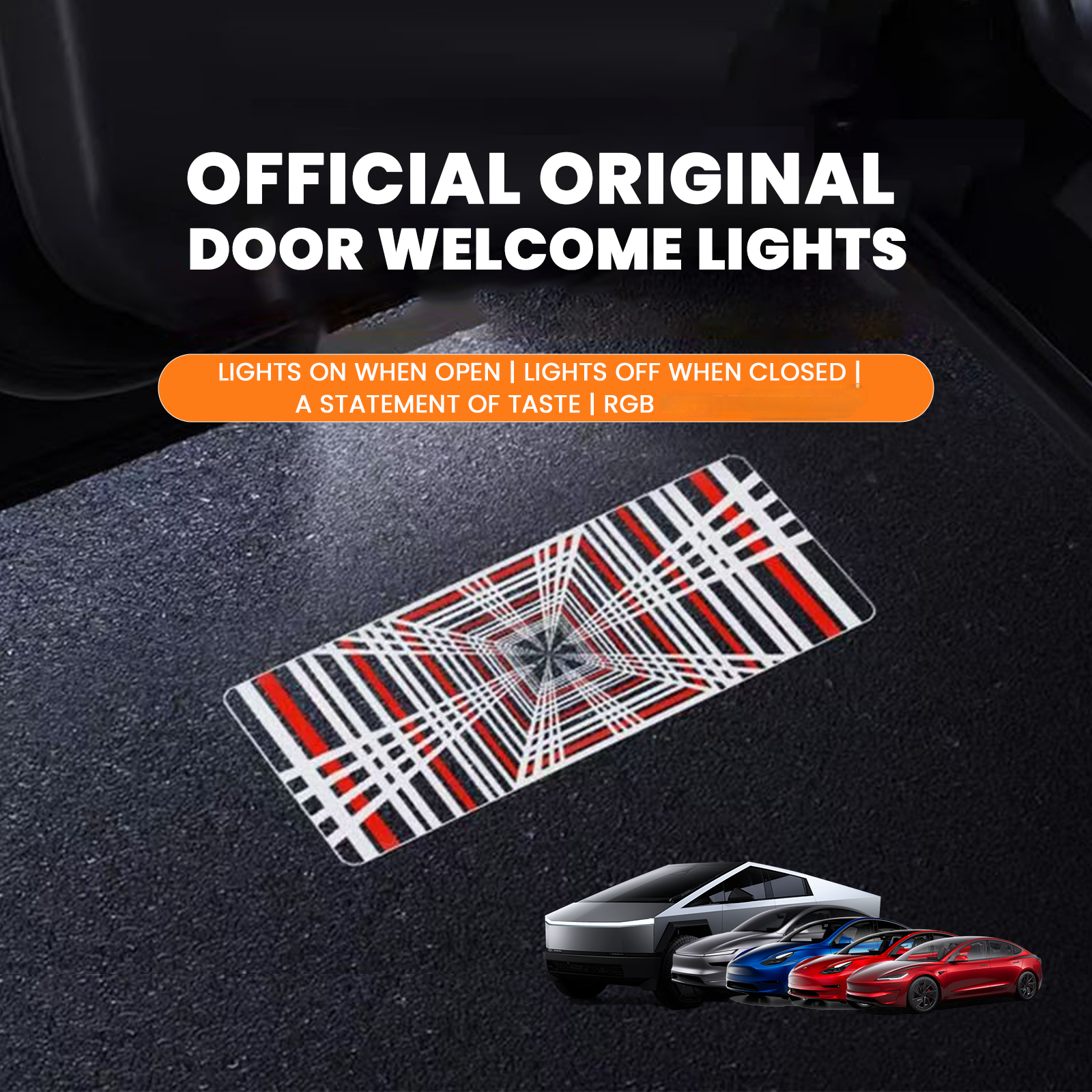 Smart Ultra-Clear Welcome Door Lights for Tesla Model 3/Y/Cybertruck