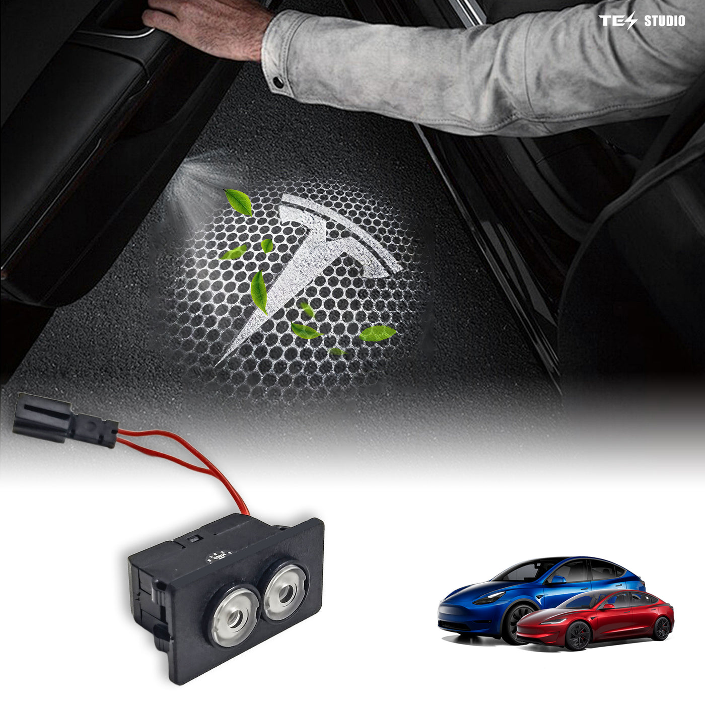 Tesstudio 3D Welcome Projection Lights for Tesla Y Juniper Model Y/3/S/X