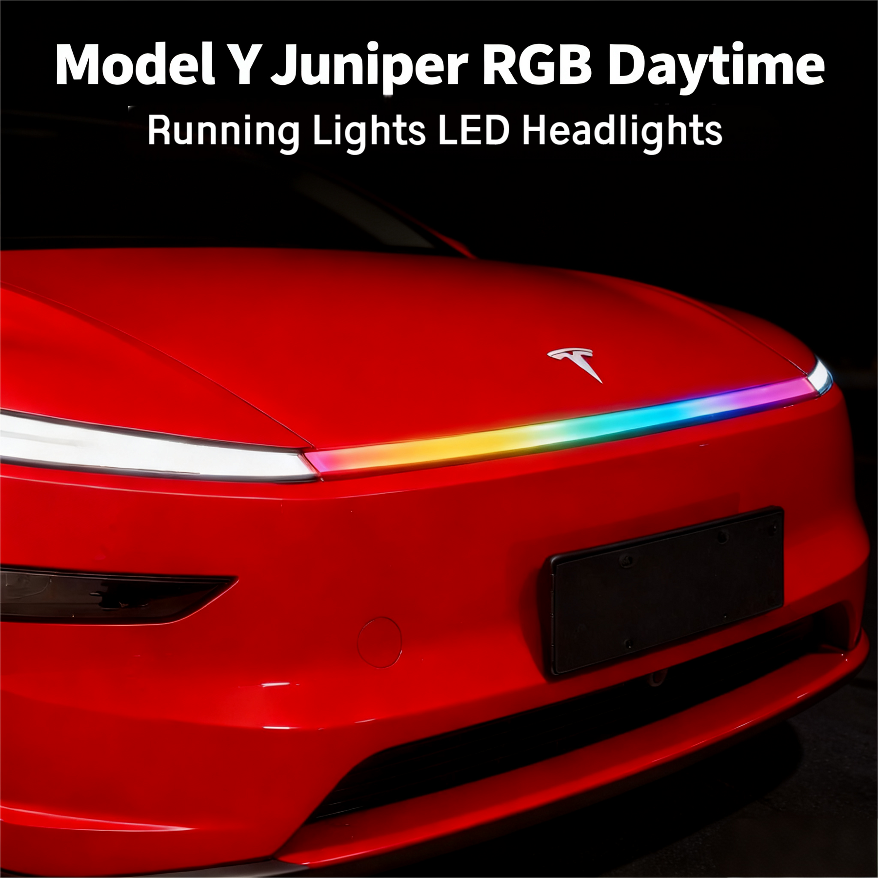 Model Y Juniper RGB Daytime Running Lights Custom Dynamic DRL Upgrade
