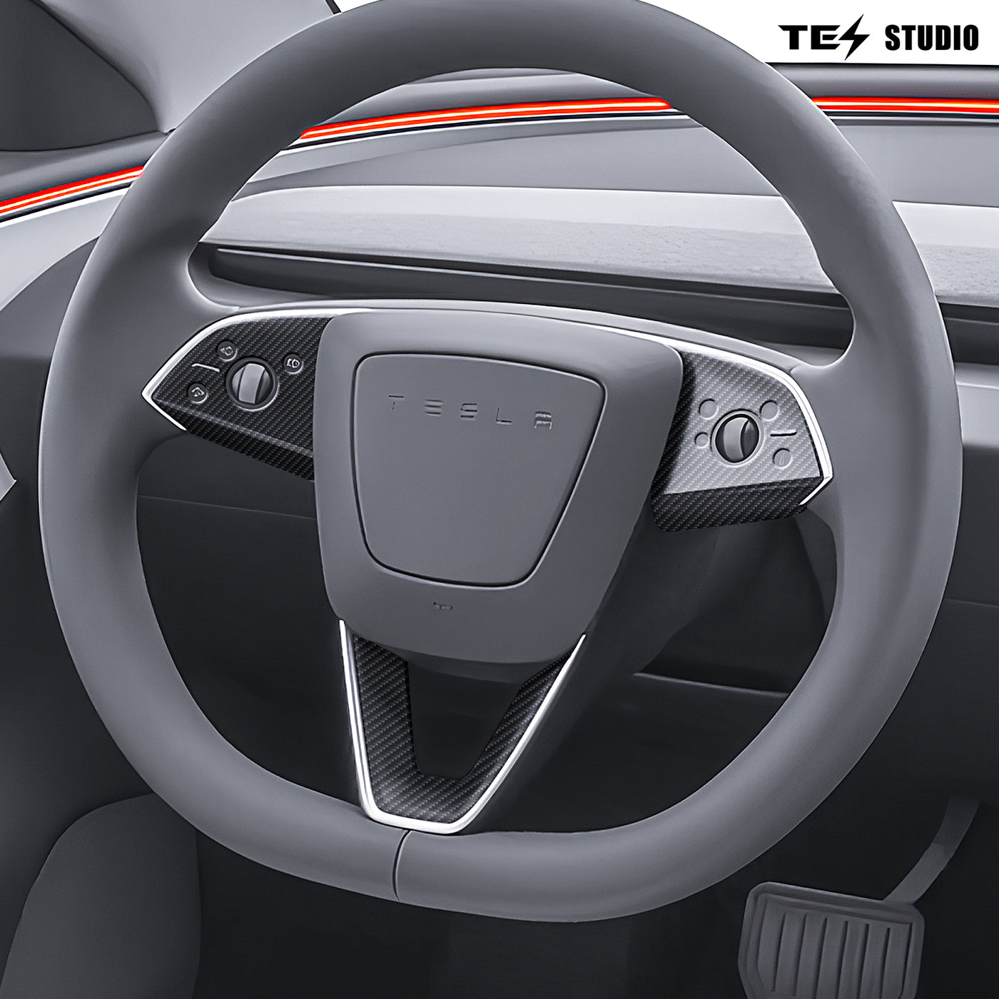 Tesla Steering Wheel Trim | Premium Trim Overlay | Tesstudio