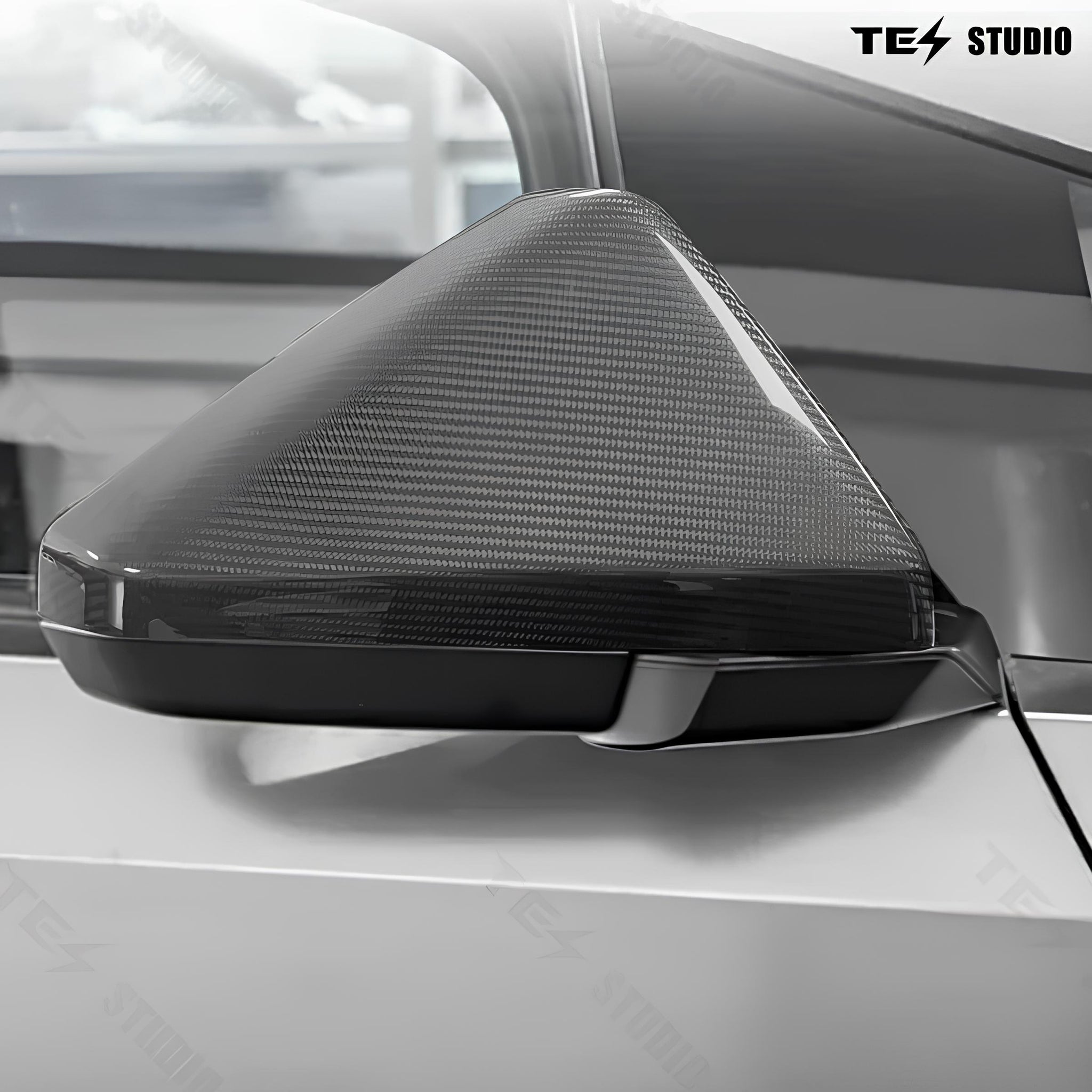 Real Carbon Fiber Side View Mirror Caps for Tesla Cybertruck Exterior