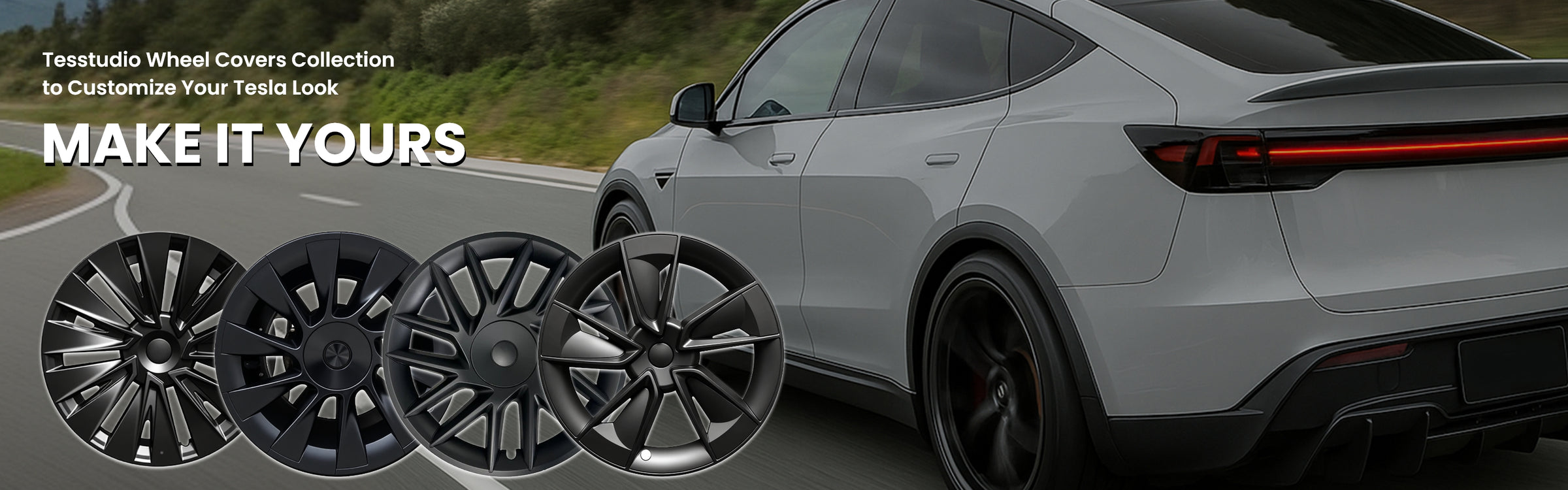 Tesstudio Tesla Wheel Covers | Best for Model 3, Y, S, X & Cybertruck